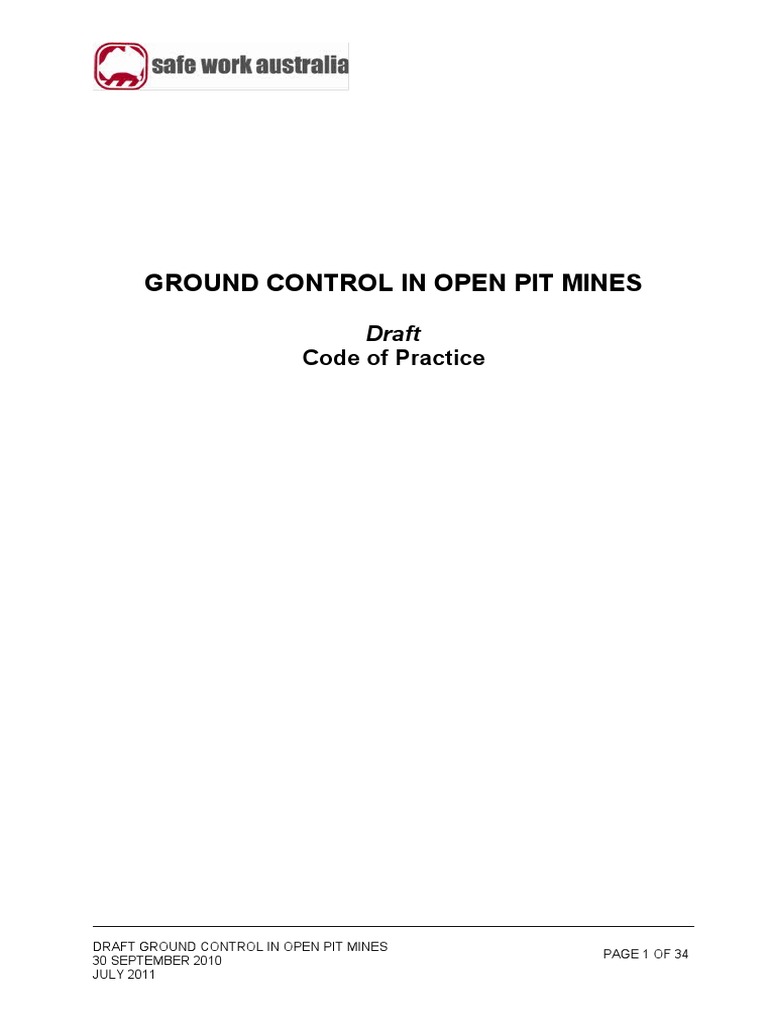Ground Control in Open Pit Mines: Code of Practice | PDF | Geotechnical ...