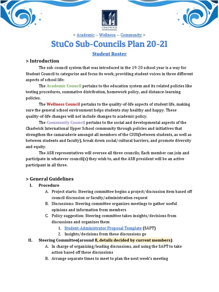 Sub-Council Reference Document | PDF | Sat | Committee