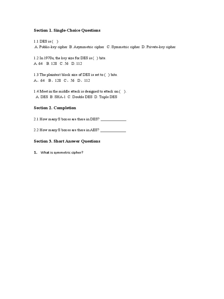Section 1. Single-Choice Questions | PDF