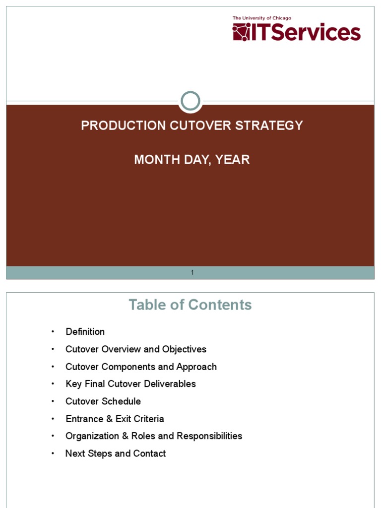 Production Cutover Strategy Overview | PDF | Business Process | Backup