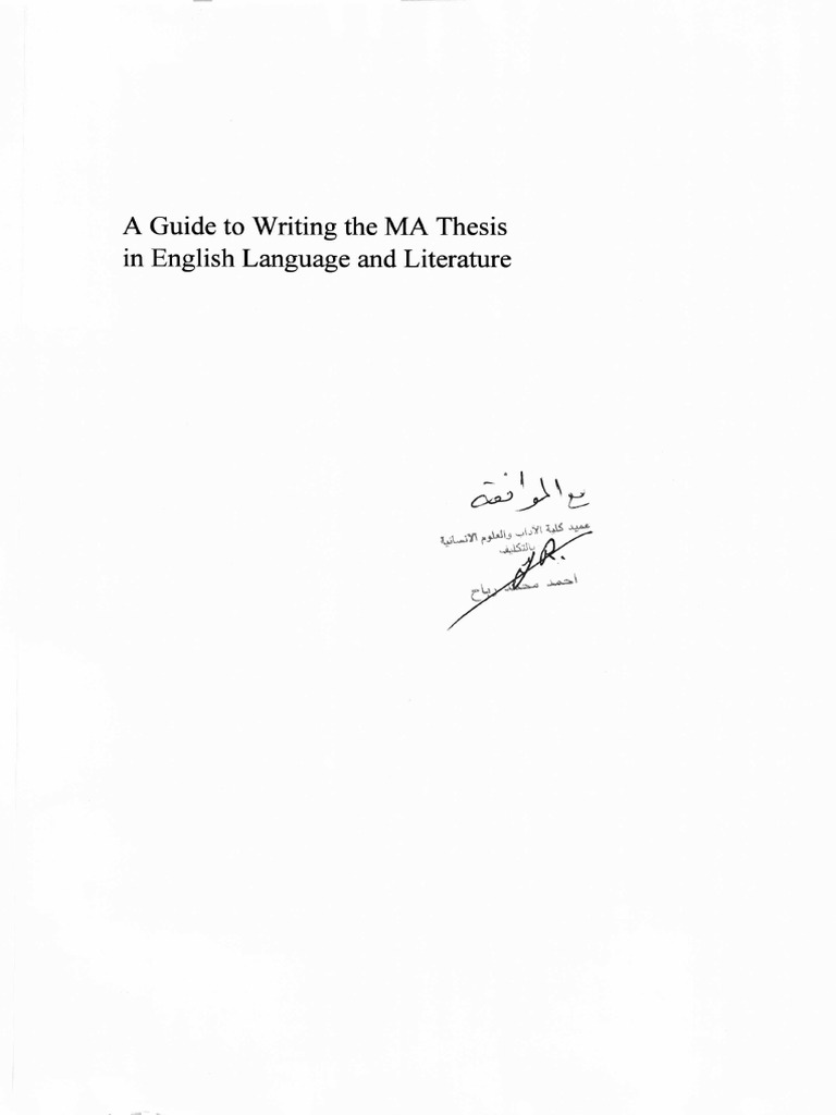 A Guide To Writing The MA Thesis | PDF | Quantitative Research ...