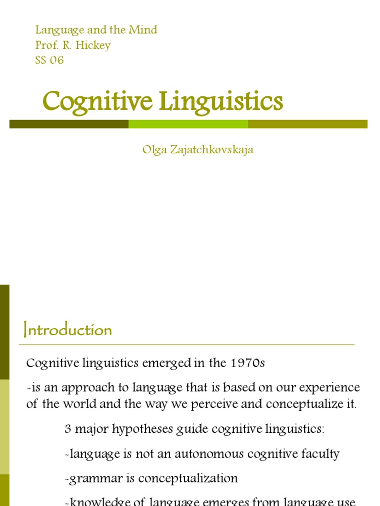 Cognitive Linguistics Overview | PDF | Metaphor | Concept