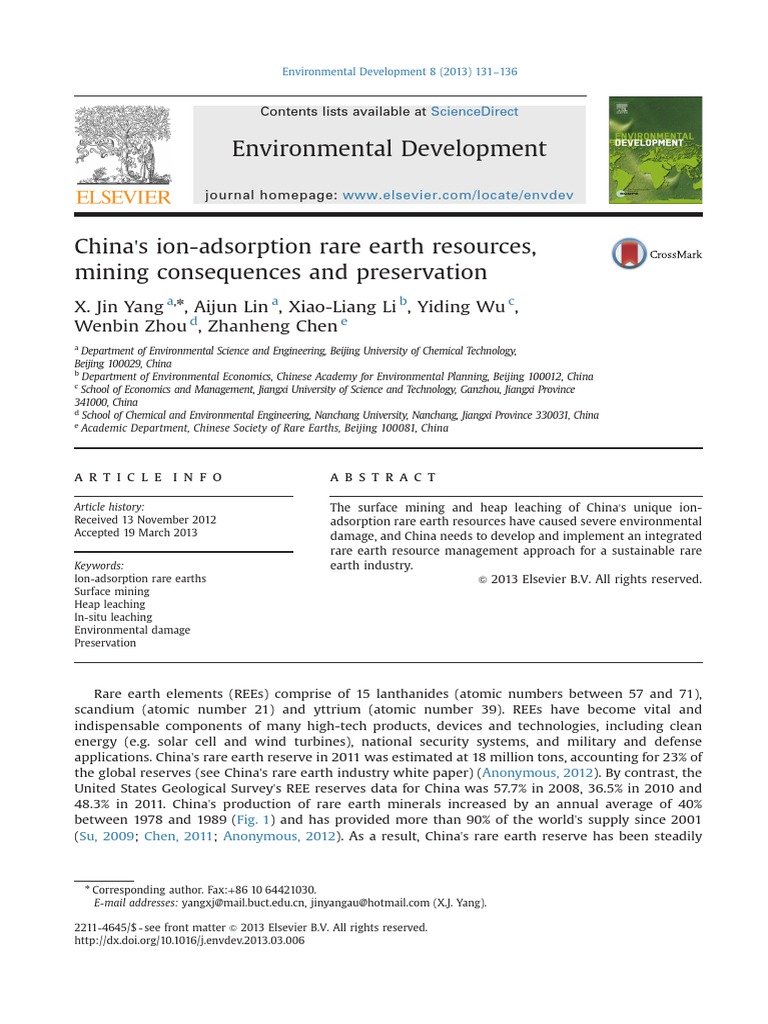 China Ionic Clay Pollution | PDF | Mining | In Situ