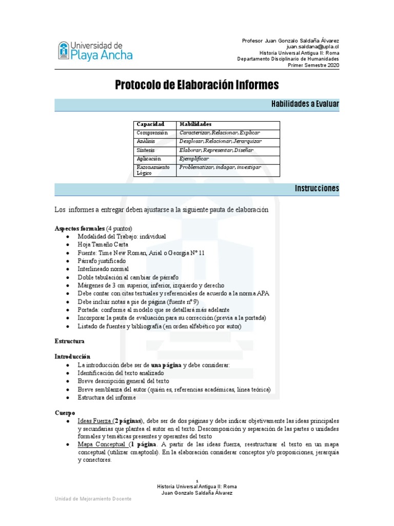Protocolo de Elaboración Informes | PDF | Bibliografía | Epistemología