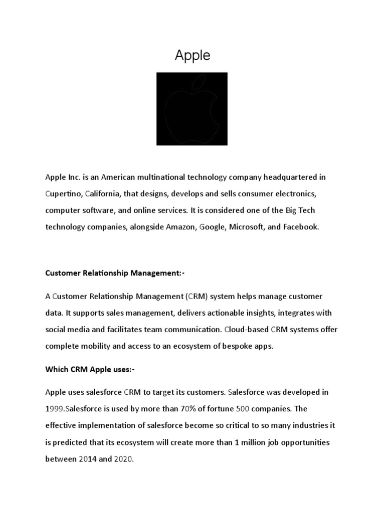 Apple: Customer Relationship Management | Download Free PDF | Ios ...