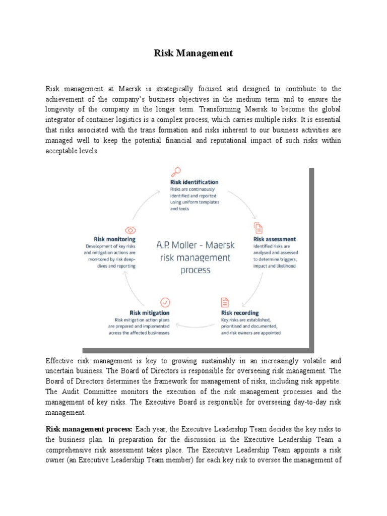 Maersk Logistics (Risk Management and Key Risk Analysis) | PDF | Risk ...
