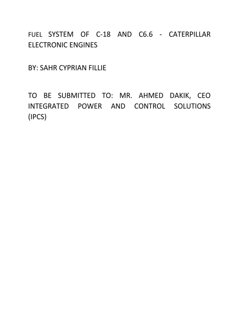 FUEL SYSTEM OF C18 and C6.6 | PDF | Fuel Injection | Pump