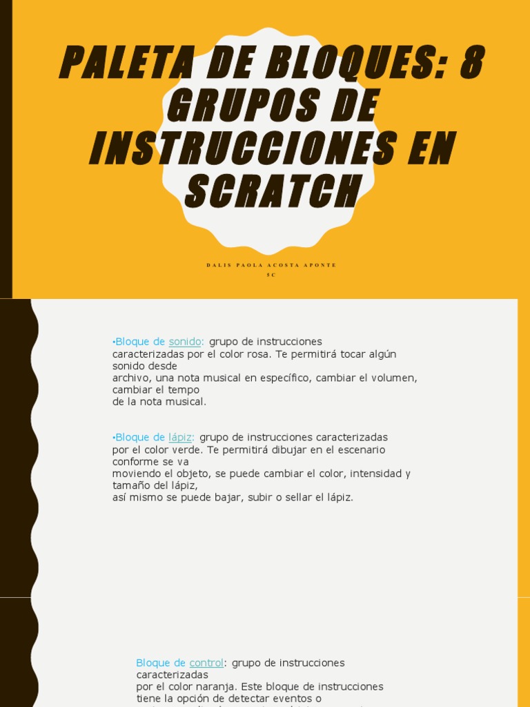 Paleta de Bloques | PDF | Scratch (lenguaje de programación) | Color