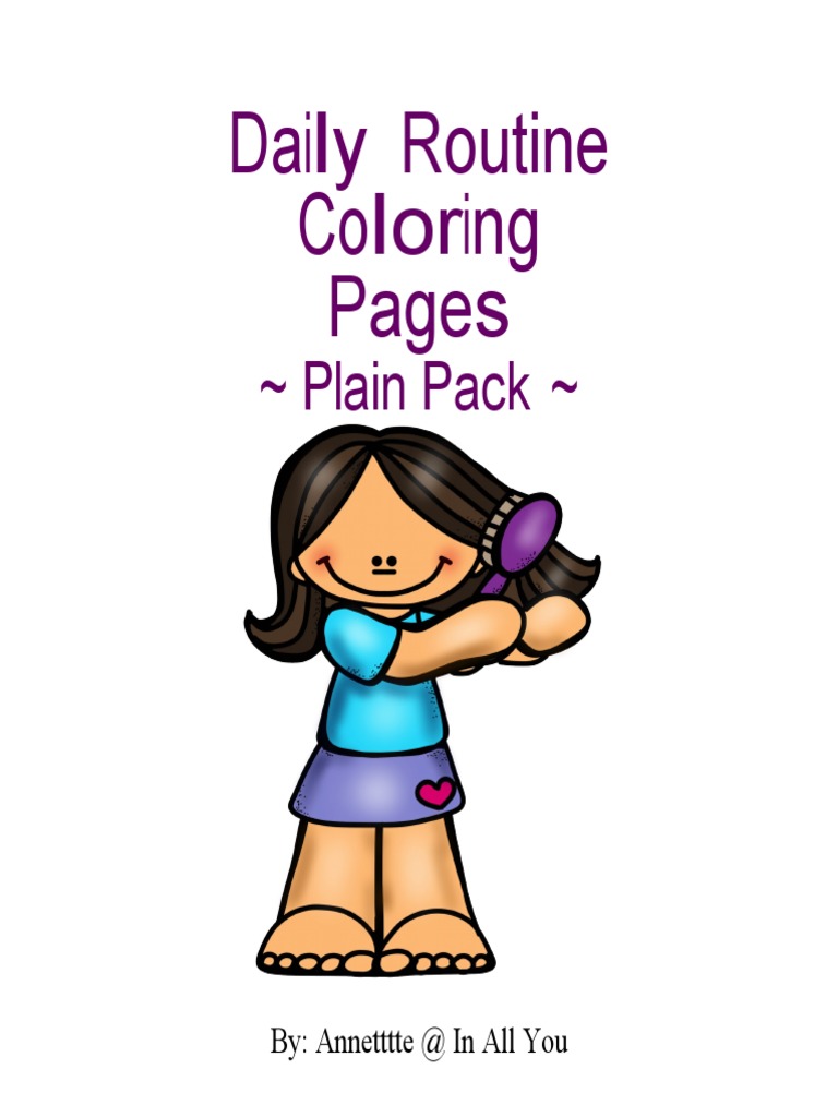 Daily Routine Coloring Pages: Plain Pack | PDF | Self-Improvement