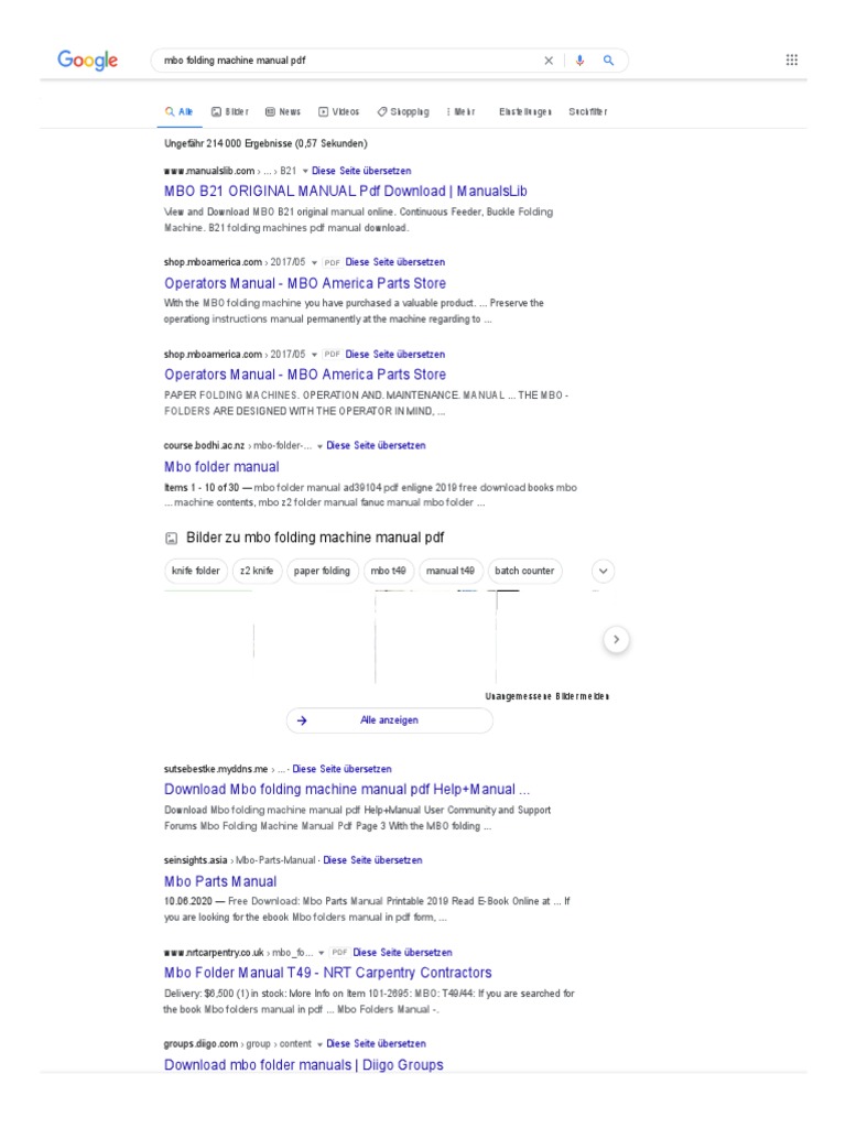 Mbo Folding Machine Manual PDF - Google Suche | PDF | Multimedia | Media Technology