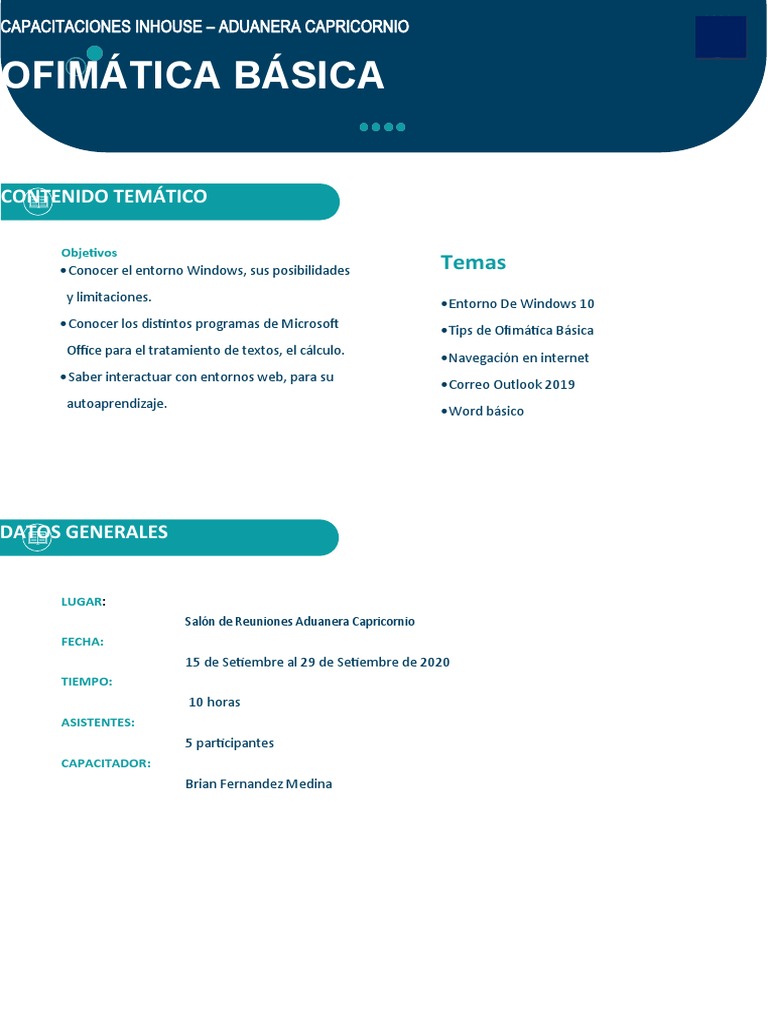 Silabus Excel Basico | PDF | Microsoft Office | Software de microordenador