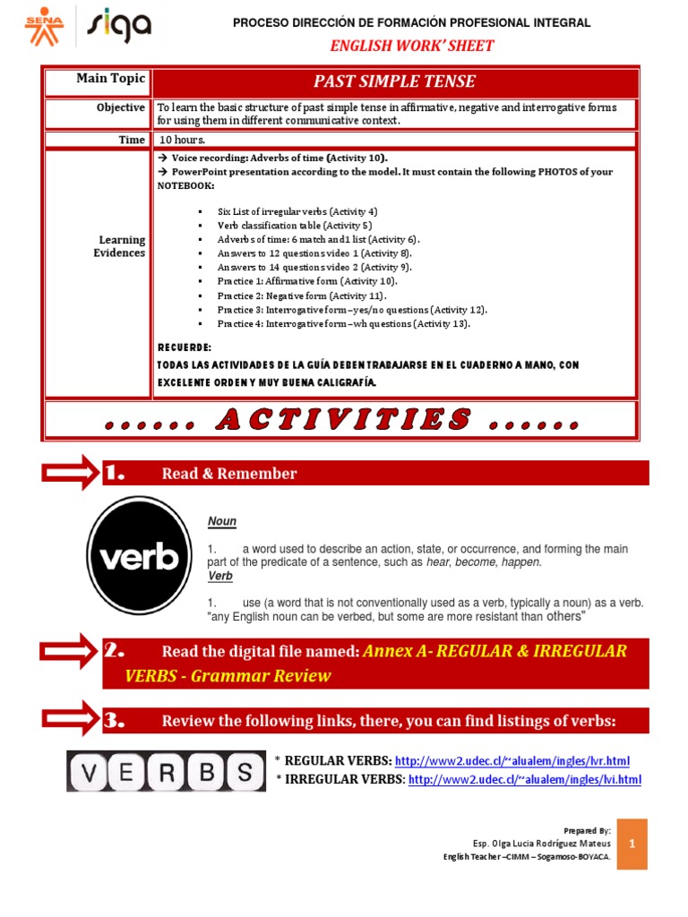 A8 - Past Simple & Time Adverbs | Download Free PDF | Question ...