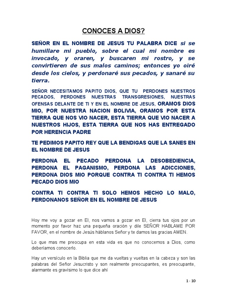 Conoces A Dios | PDF | Pecado | Moisés