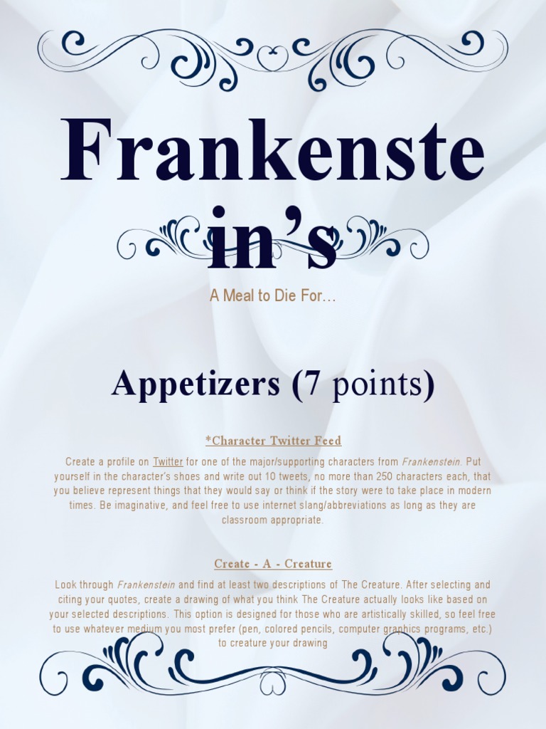 Engaging Activities for Frankenstein Study | PDF | Frankenstein ...