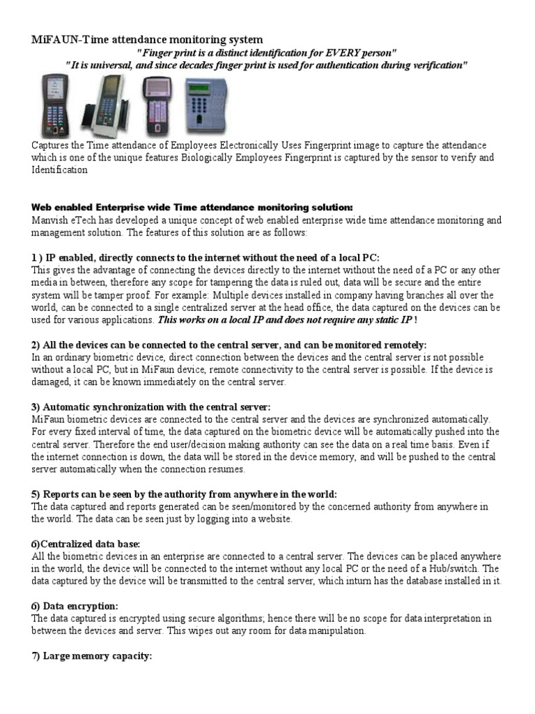 Attendance Monitoring System | PDF | Security Technology | Fingerprint