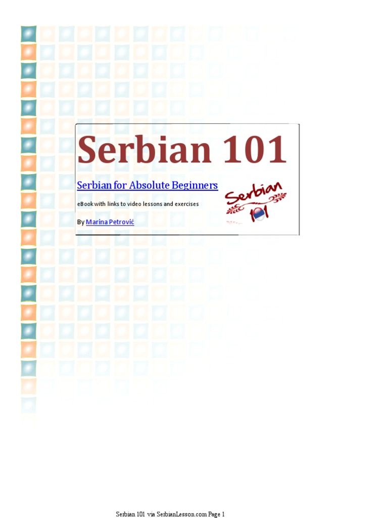Serbian 101 Pdf Adjective Symbols