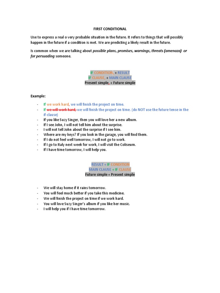 03-Zero and First Conditional | PDF | Linguistic Morphology | Linguistics