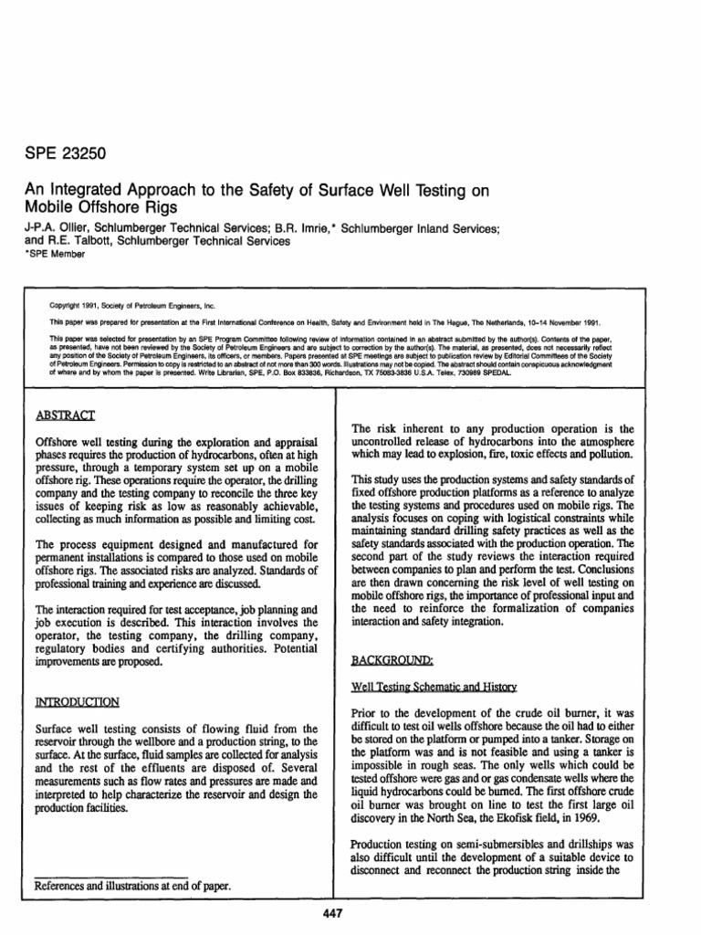 An Integrated Approach To The Safety of Surface Well Testing On Mobile ...