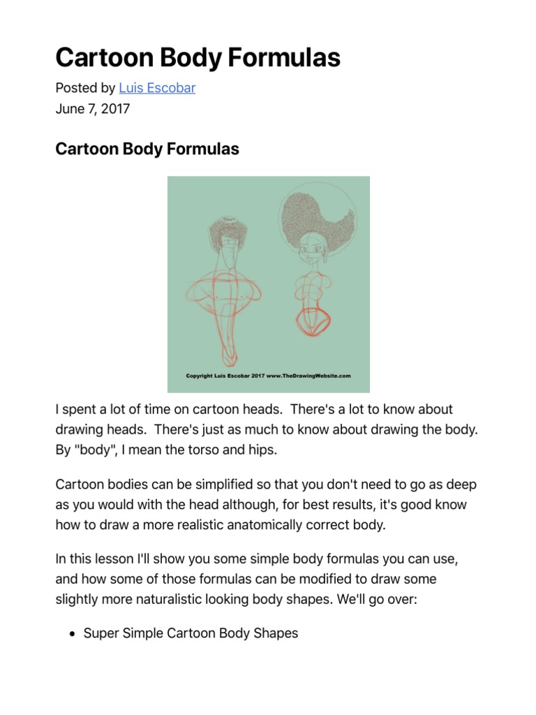 Cartoon Body FormulasThe Drawing Website - The Drawing Website | PDF ...