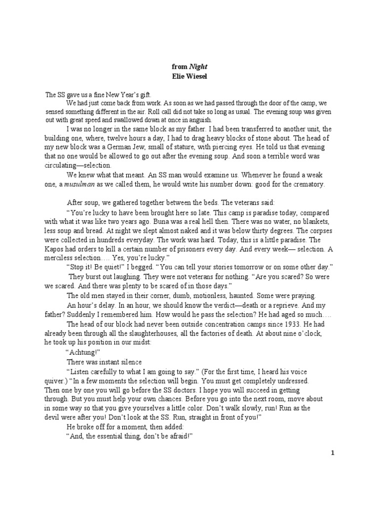 From Night Elie Wiesel | PDF