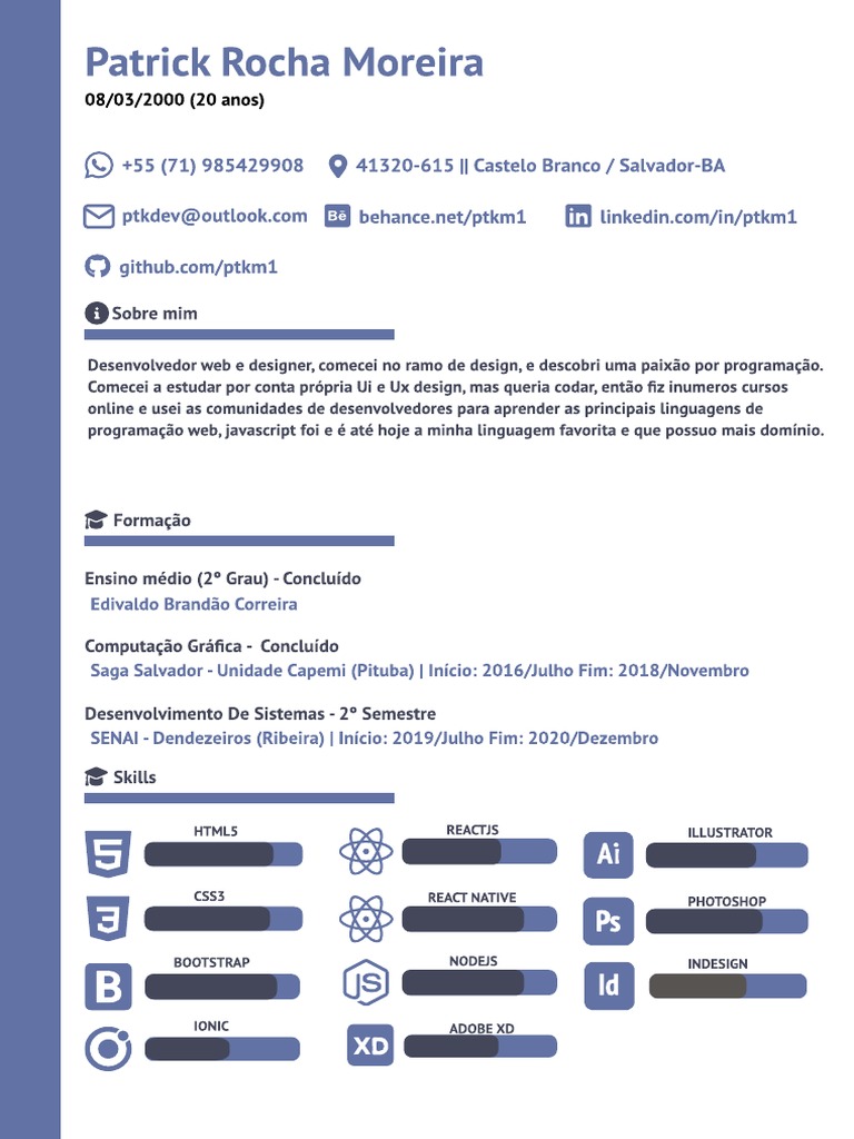 Curriculo Patrick PDF | PDF