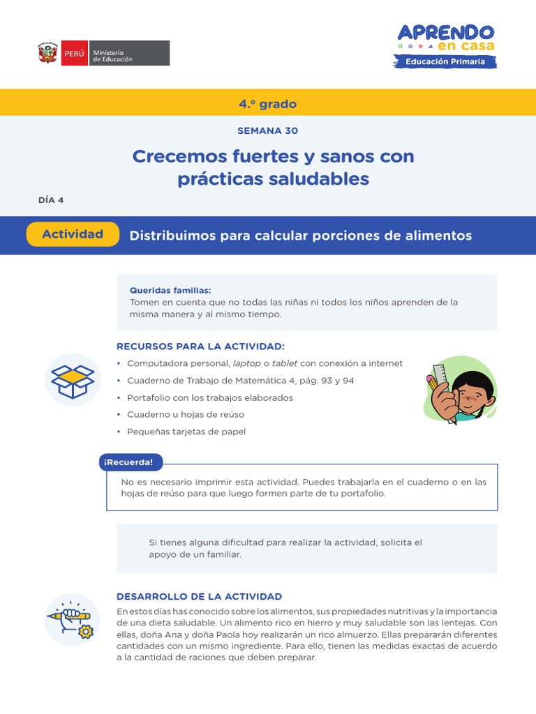 Distribuyendo porciones de alimentos: Una lección sobre descomposiciones aditivas y ...