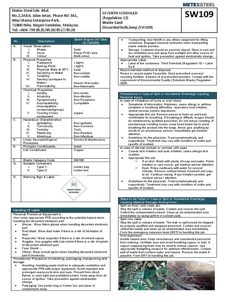 SW110 - Waste Card - Discarded Electronic Part | PDF | Personal ...