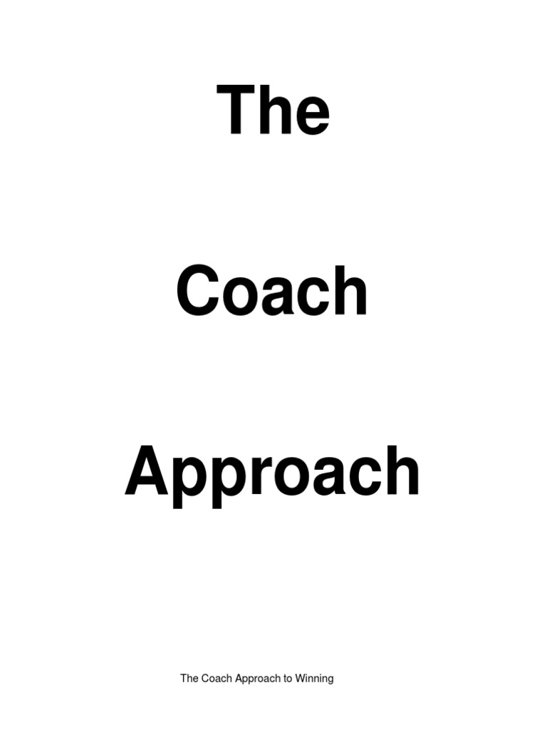 The Coach Approach Workbook | PDF | Business