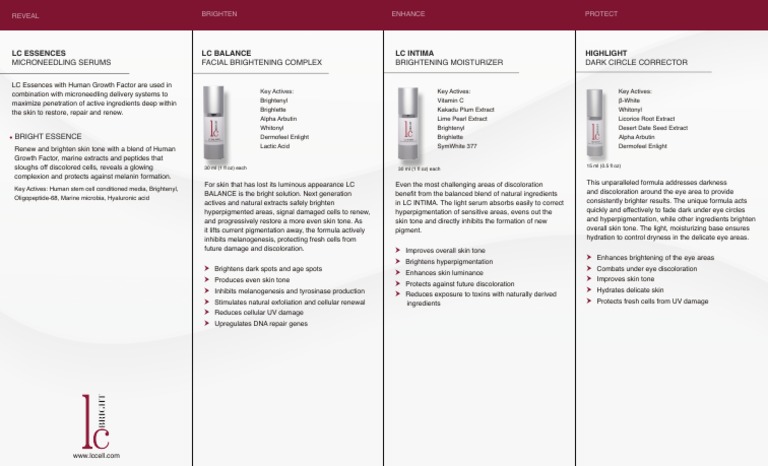 LC Bright Brochure | PDF | Human Skin Color | Eye