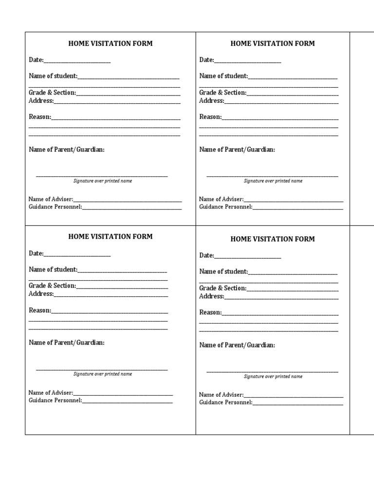 Home visitATION Form | PDF