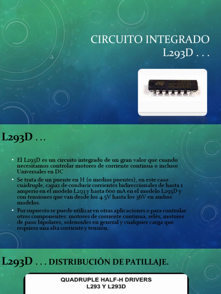 Descripción y especificaciones del circuito integrado L293D para ...