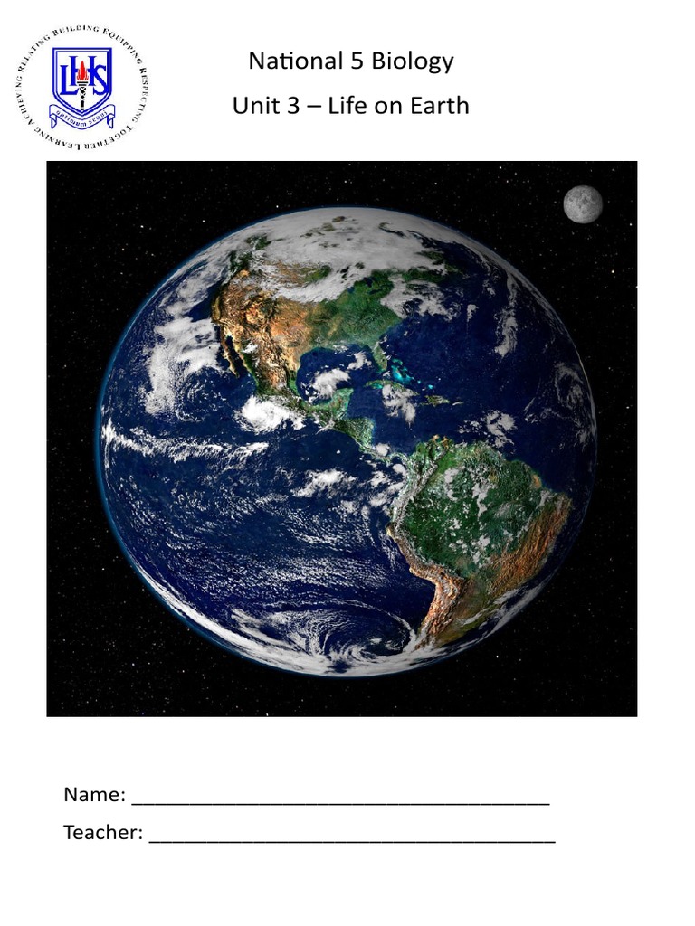 National 5 Biology Unit 3 - Life On Earth | PDF | Petal | Flowers