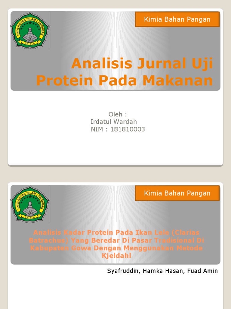 Analisis Jurnal Uji Protein Pada Makanan | PDF