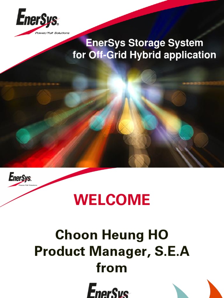 Enersys Storage System For Off-Grid Hybrid Application | PDF | Off The Grid | Electric Power