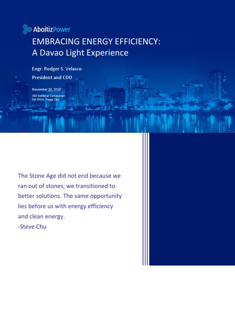 Embracing Energy Efficiency: A Davao Light Experience: Engr. Rodger S ...