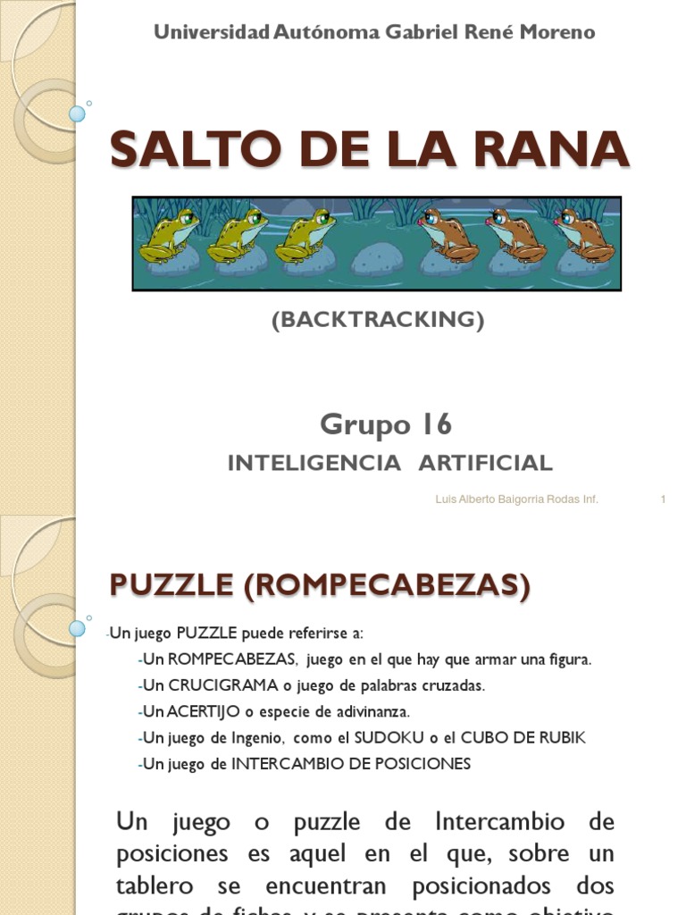 Diapositivas Juego Rana Saltarina | PDF | Inteligencia artificial ...