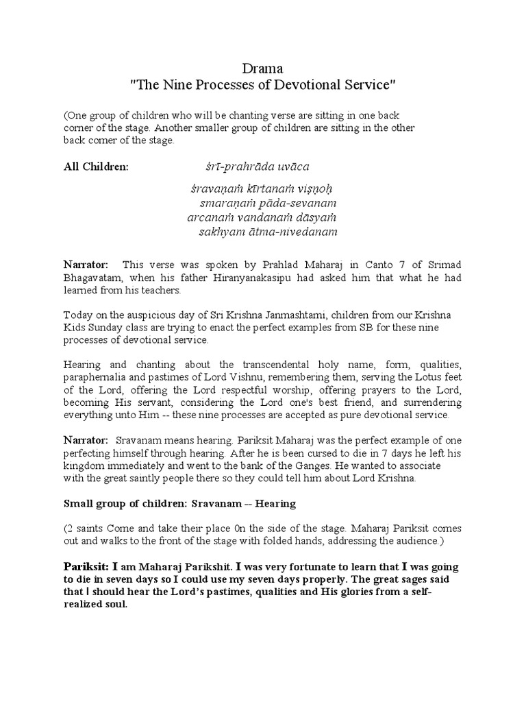 Nine Process of Devotional Service | Download Free PDF | Krishna | Hinduism