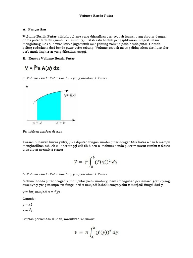 Volume Benda Putar | PDF