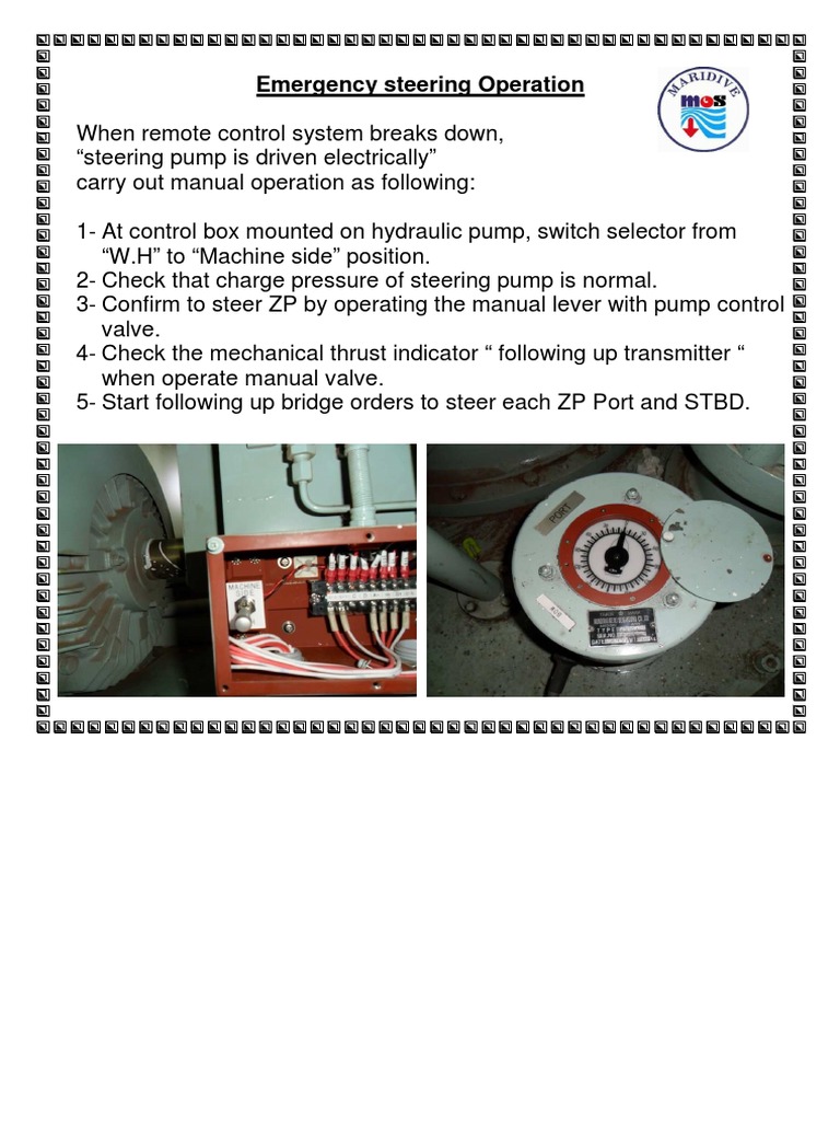 Emergency Steering Operation Instructions | PDF