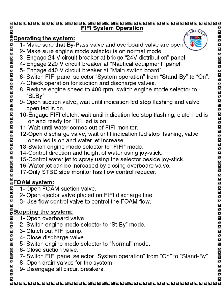 FIFI System Operation | PDF