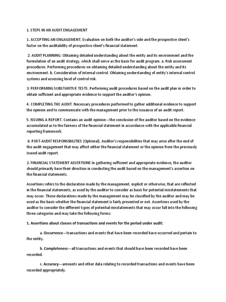 Steps in Audit Engagement Process | PDF | Auditor's Report | Audit