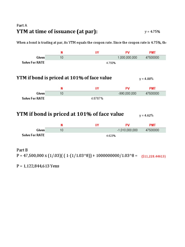 YTM at Time of Issuance (At Par) | PDF | Bonds (Finance) | Interest