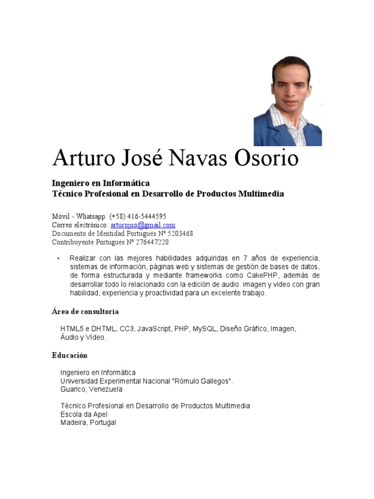 Curriculum Vitae | PDF | Venezuela | Multimedia