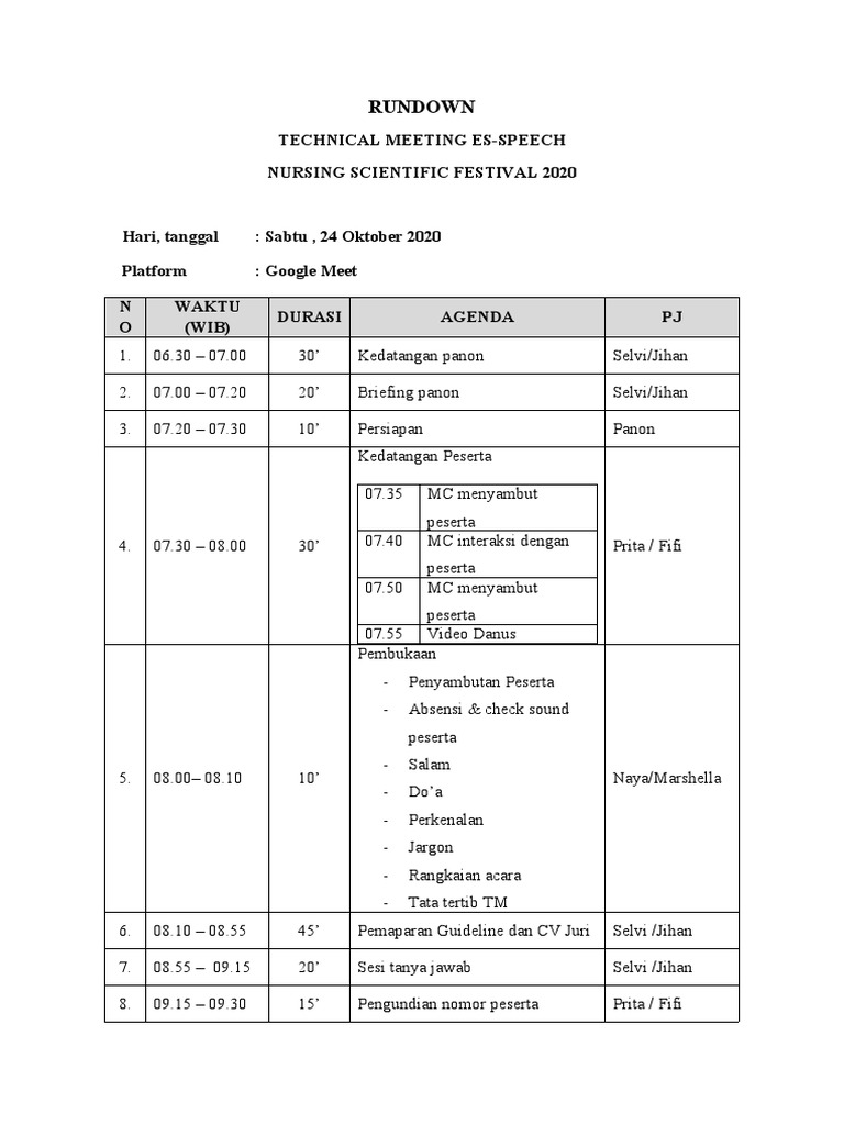 Rundown TM Es Speech | PDF