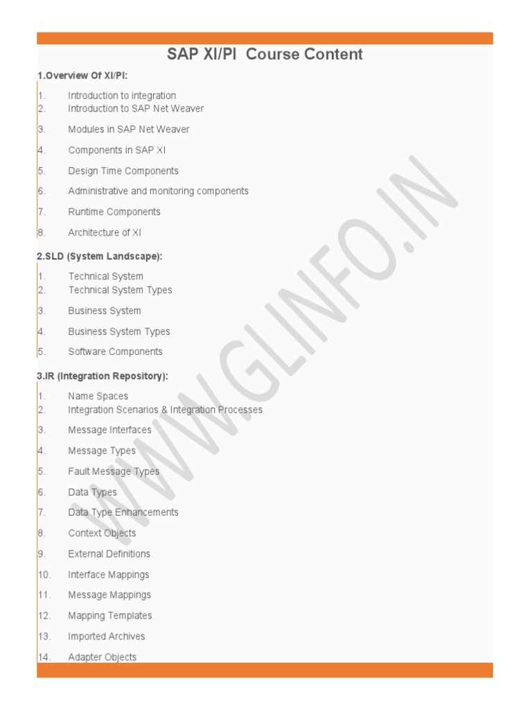 SAP XI/PI Course Content | Download Free PDF | Proxy Server | Computer Engineering