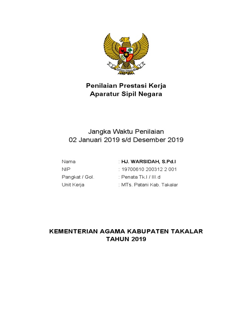 Sampul SKP Kenaikan Pangkat Mts | PDF