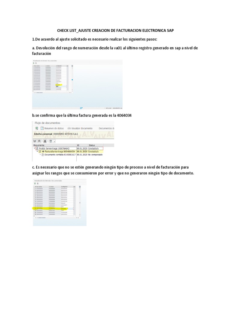 CHECK LIST - Sap | PDF