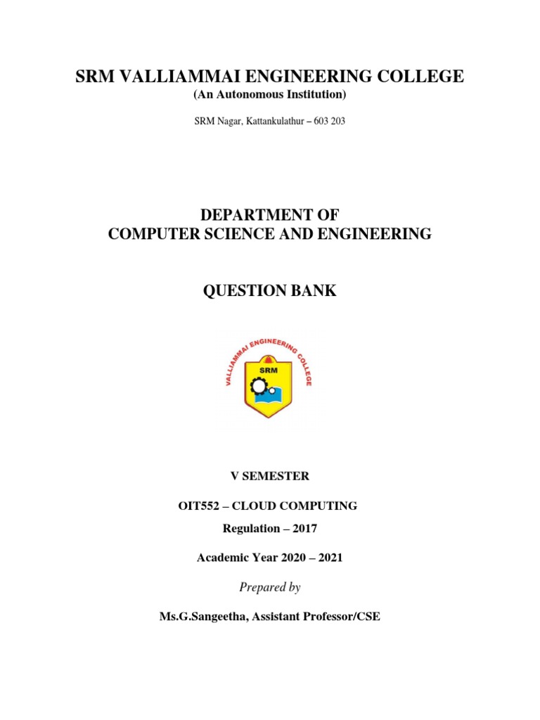 OIT552-Cloud Computing | PDF | Virtualization | Cloud Computing