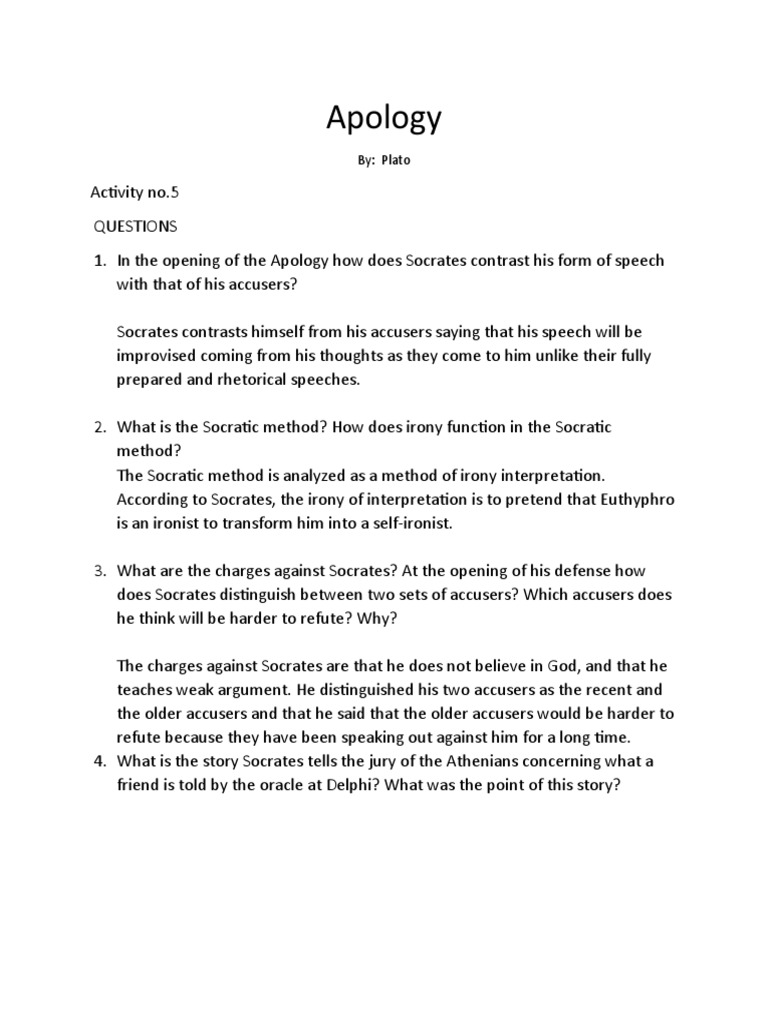 Apology: By: Plato | PDF | Apology (Plato) | Socrates