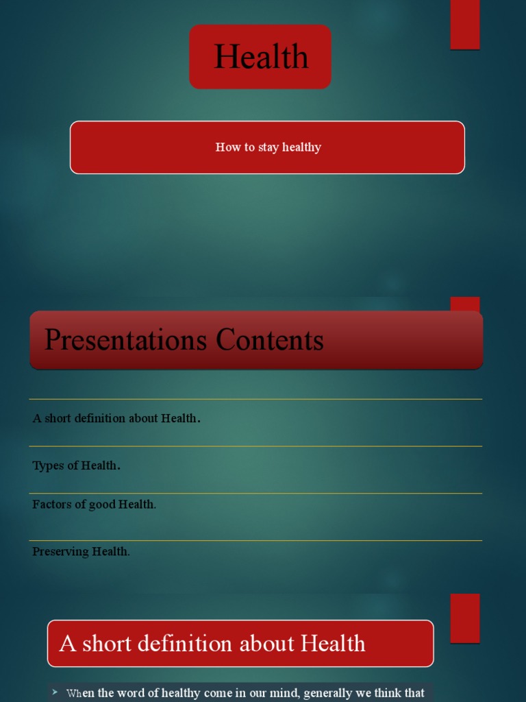 PowerPoint Presentation About Health | PDF | Mind | Clinical Psychology